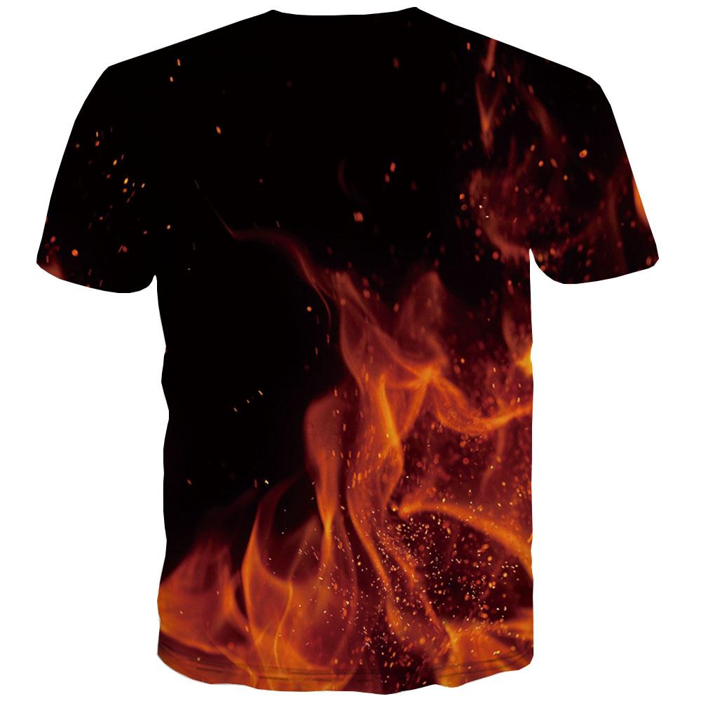 Fire T shirts Men Smoke T-shirts Graphic Casual Tshirt Printed Flame ...