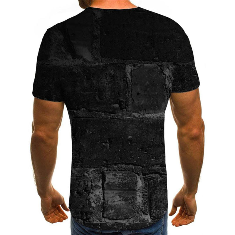 Black brick texture t shirts t shirt 3D special texture art costume ...