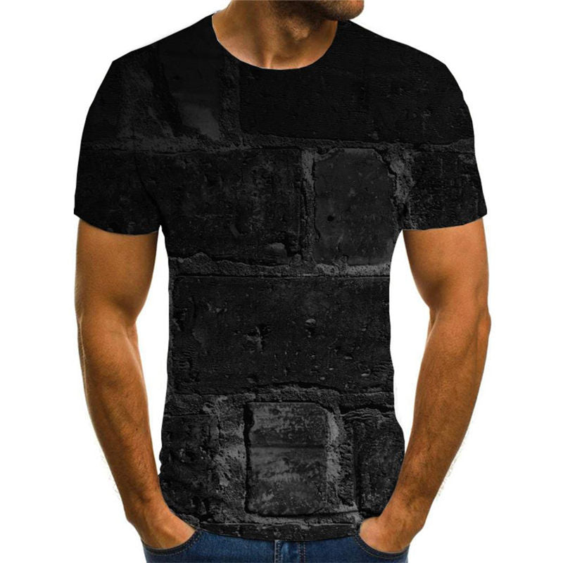 Black brick texture t shirts t shirt 3D special texture art costume ...