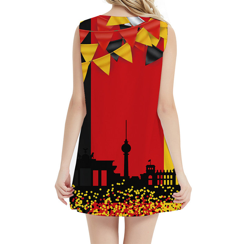 Geometric Dresses Women Germany Ladies Dresses Flag 3d Print Ink ...