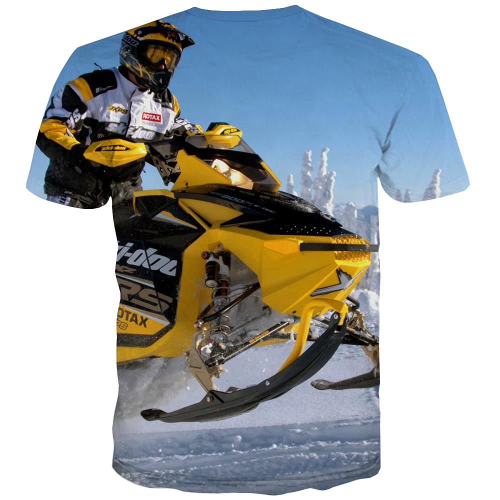 Ski T-shirt Men White T-shirts Graphic Movement Shirt Print Snowfield ...
