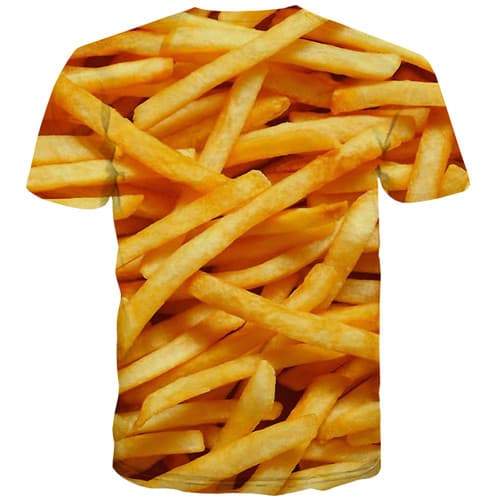 French Fries T-shirt Men Food Tshirts Casual Harajuku Tshirts Cool Fu ...