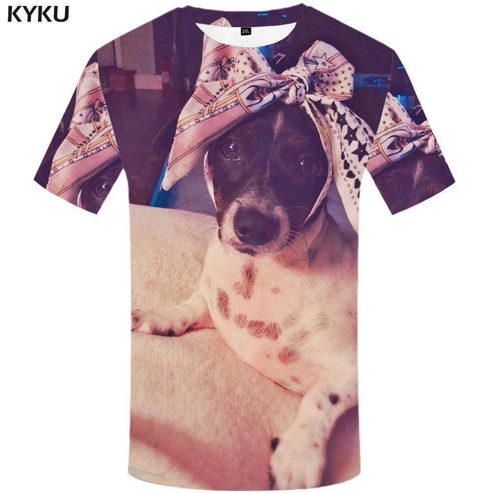 KYKU Brand Dog T-shirts Men Animal T-shirt 3d House T shirts Funny Col ...